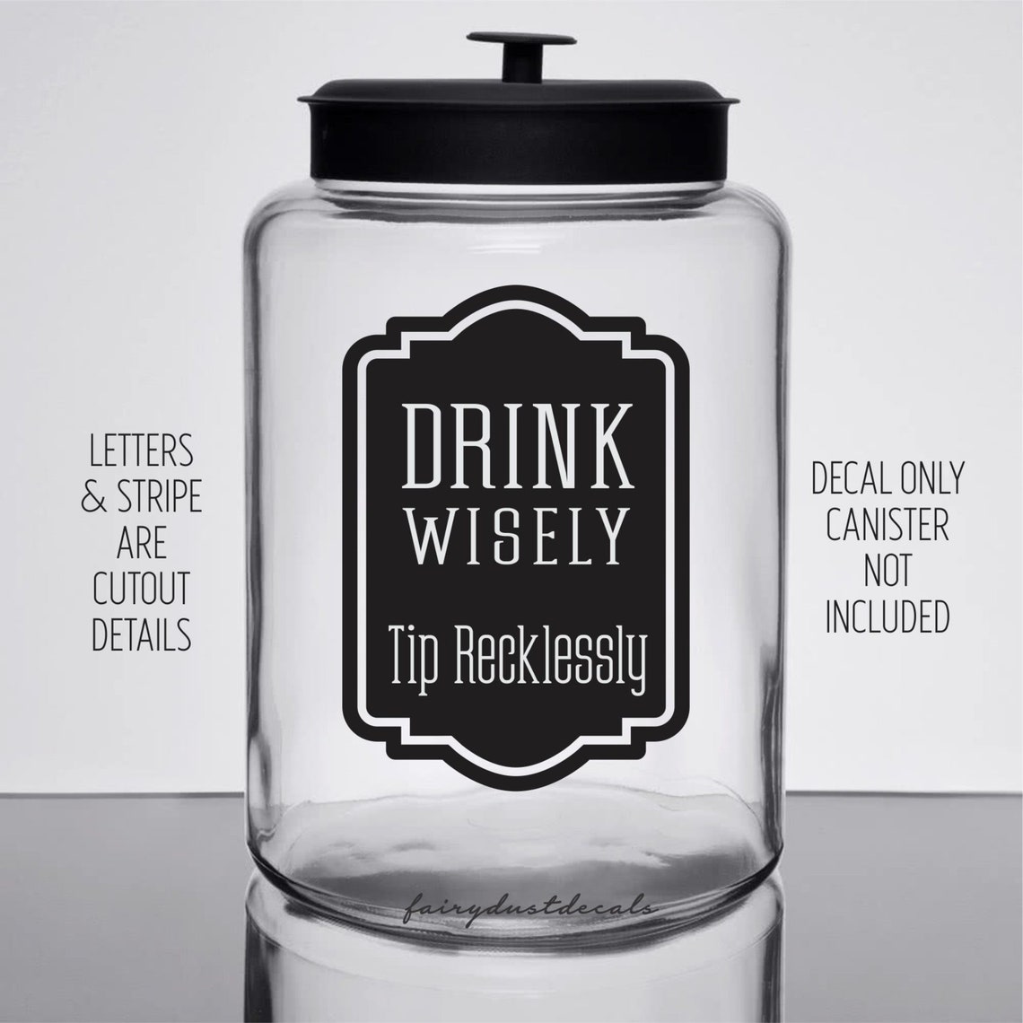 Tip Jar Decal Tip Money Canister Label Bartender Cocktail - Etsy