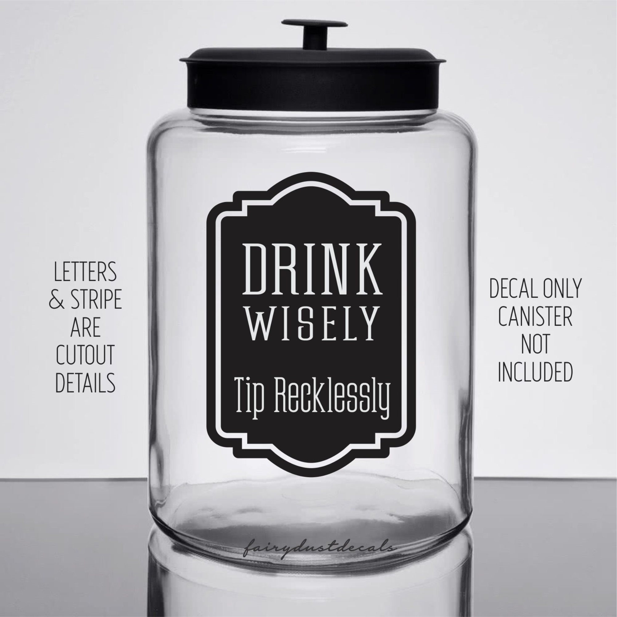 Tip Jar Decal Tip Money Canister Label Bartender Cocktail - Etsy