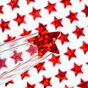Red Stars Sticker Sheet, Set of 192 Star Vinyl Decals, Decorative ...