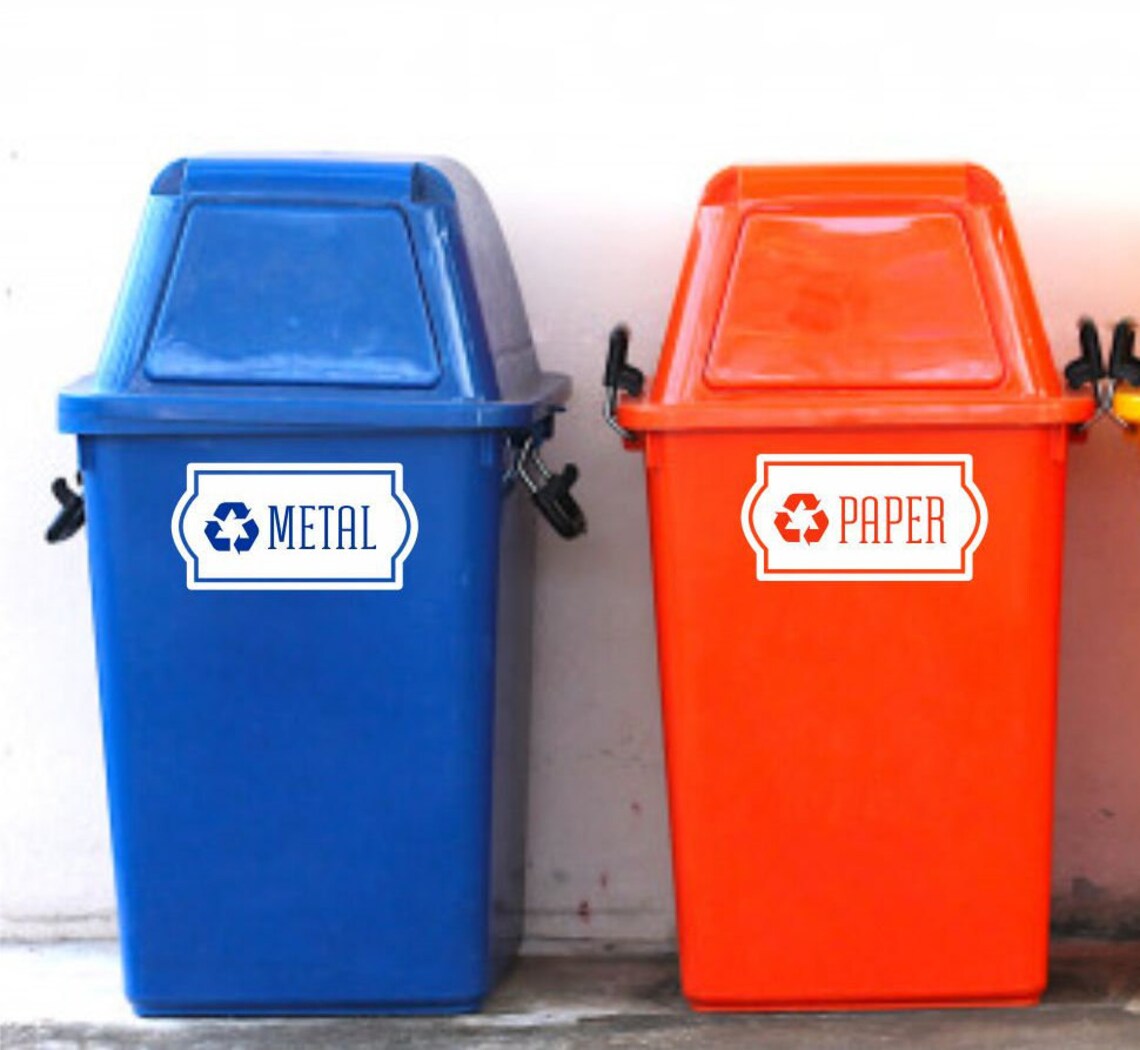Recycle Decals Computer Cut Recycling Labels Trash Recycle - Etsy