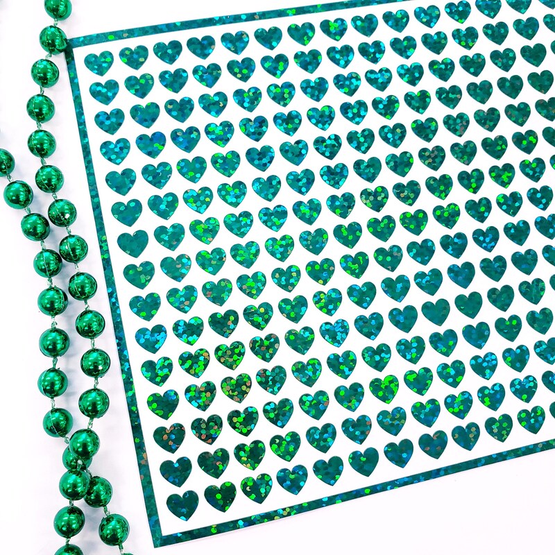 Green Heart Stickers - Etsy