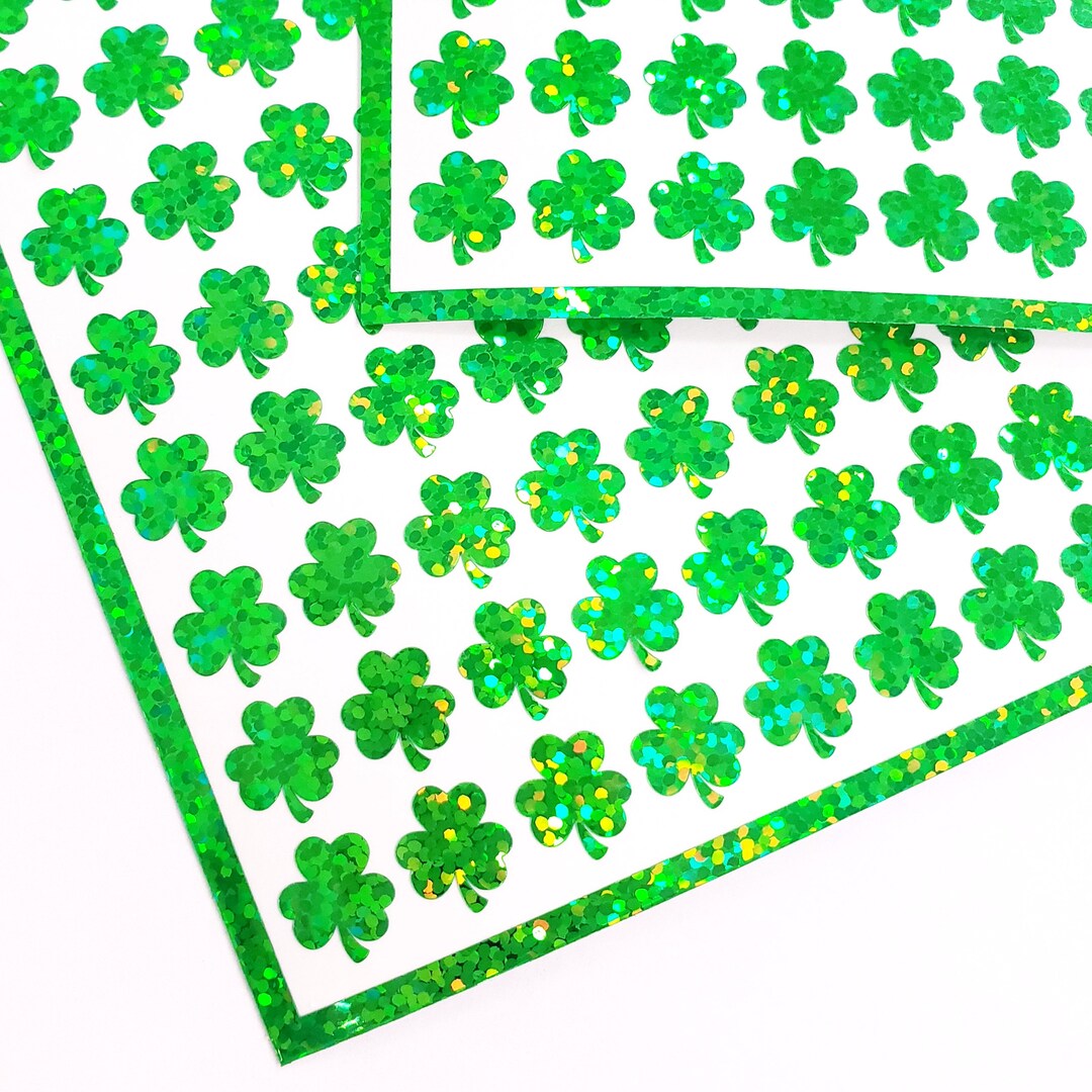 St. Patrick's Day Shamrock Stickers, Set of 135 Decorative Green ...