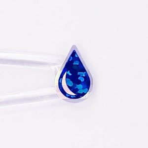 Blue Water Drop Stickers, Set of 136 Sparkly Blue Raindrop Vinyl Decals ...