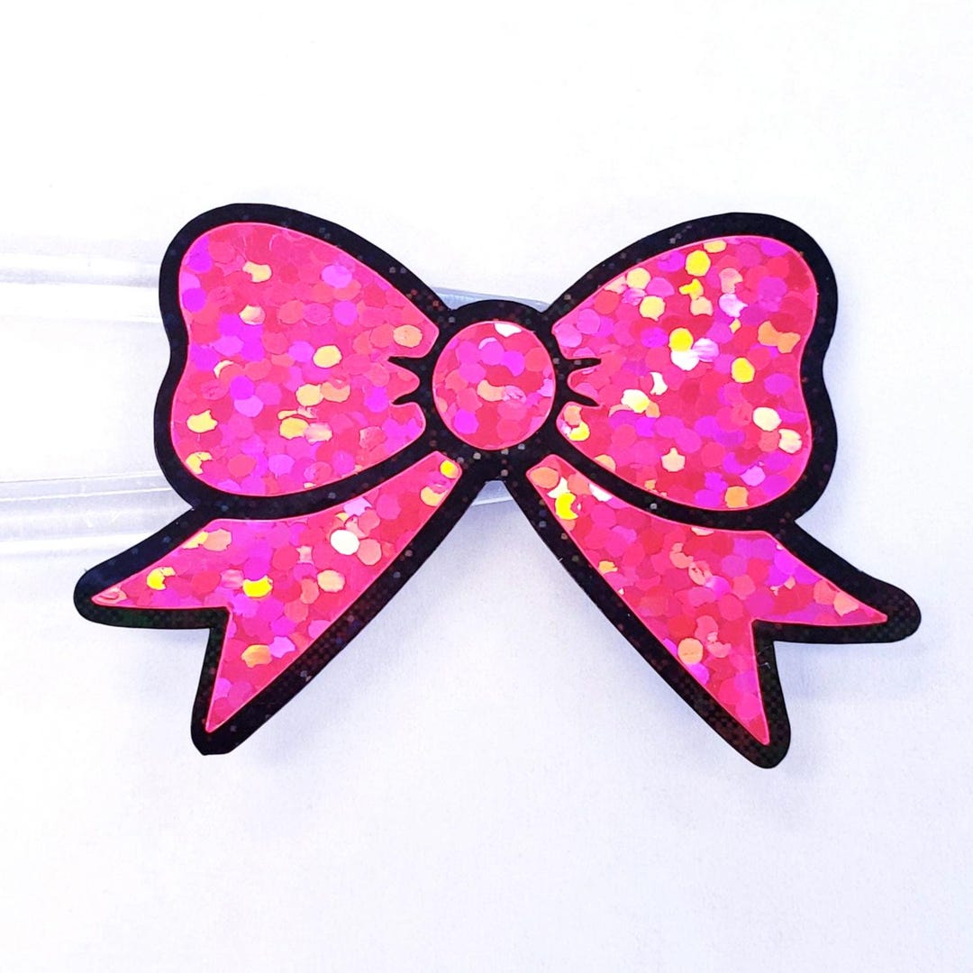 Wicked Cute Pink Bow Stickers, Set of 18 Sparkly Coquette Ribbons for ...