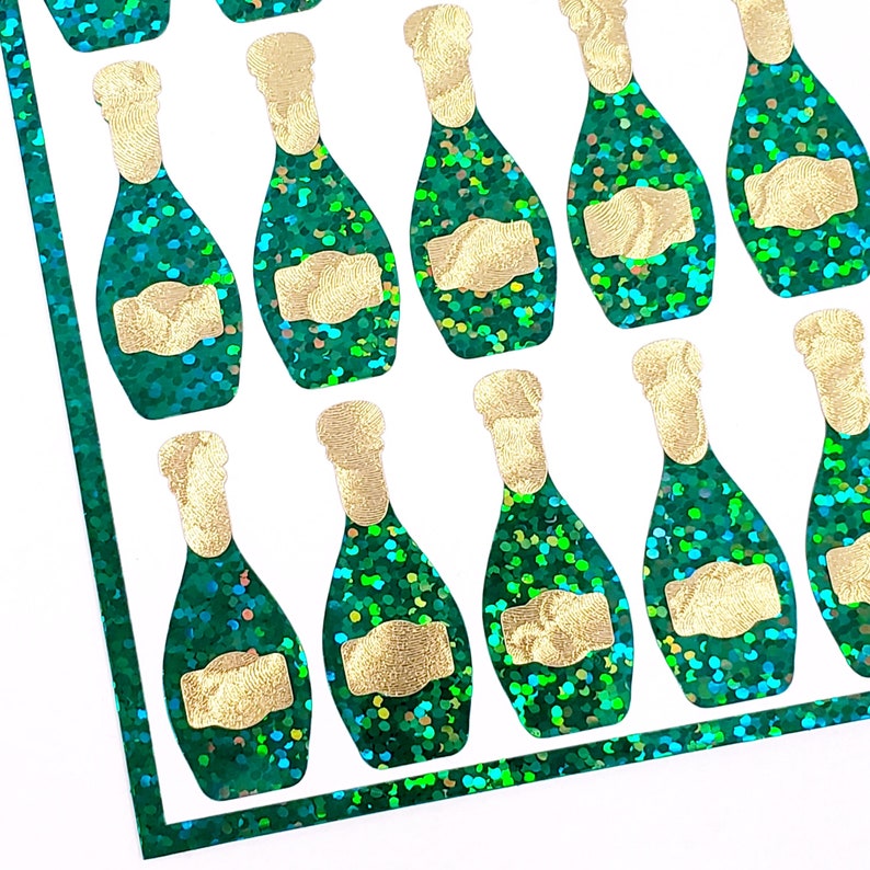 Pink Champagne Bottle Stickers, Set of 30 Champagne Stickers, Party ...