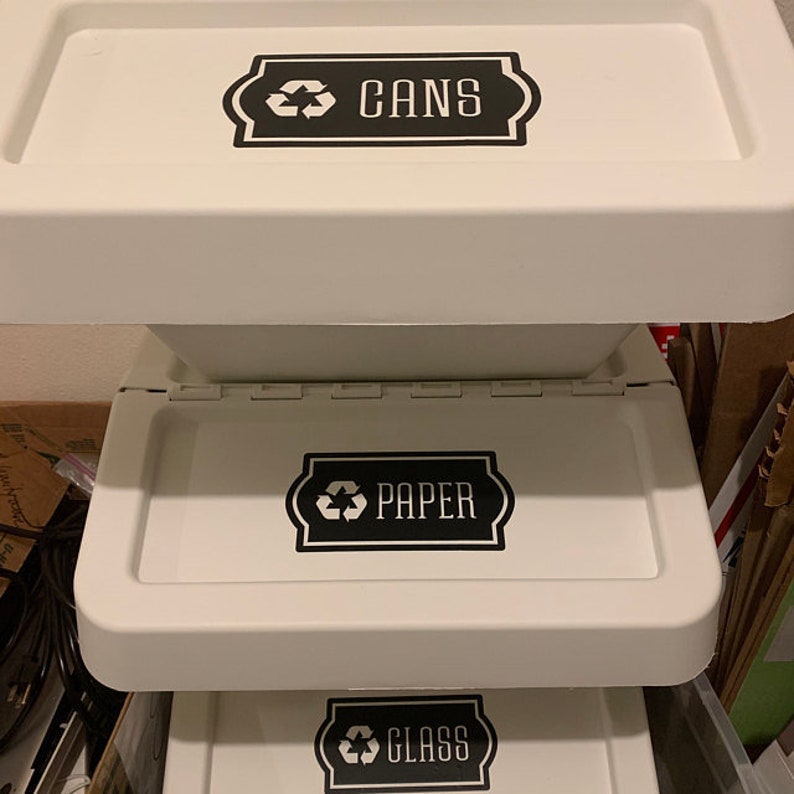 Recycle Decals Computer Cut Recycling Labels Trash Recycle - Etsy