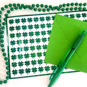 St. Patrick's Day Lucky Clover Stickers, Set of 104 Dark Green Four ...