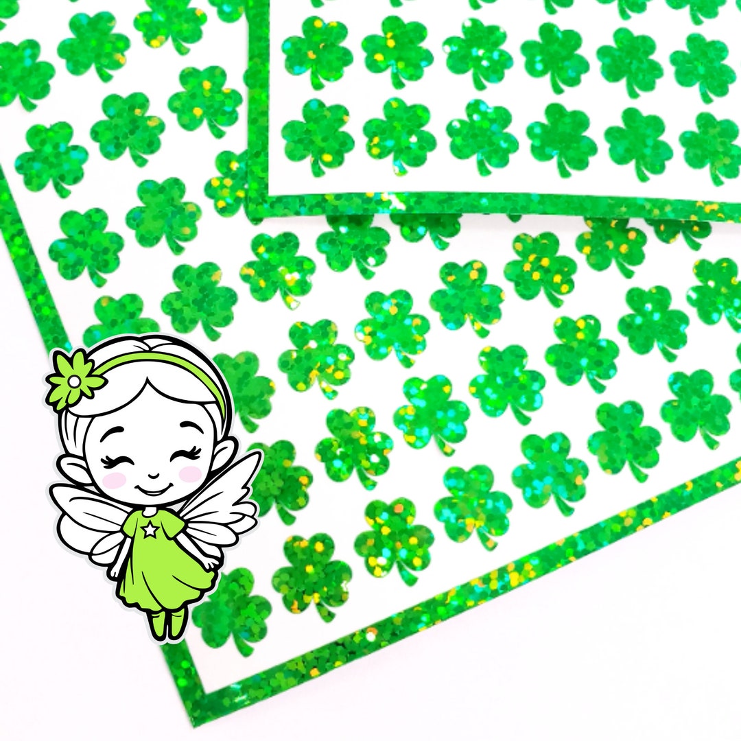 St. Patrick's Day Shamrock Stickers, Set of 135 Decorative Green ...