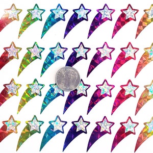 Shooting Star Stickers, Set of 40 Peel and Stick Kiss Cut Star Stickers ...
