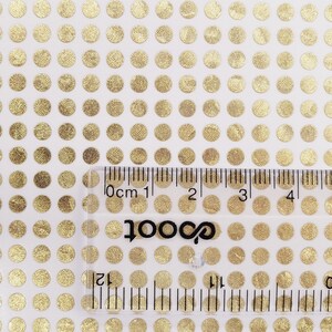 Extra Small Gold Dot Stickers, Set of 750 Micro Sized Golden Dot Vinyl ...