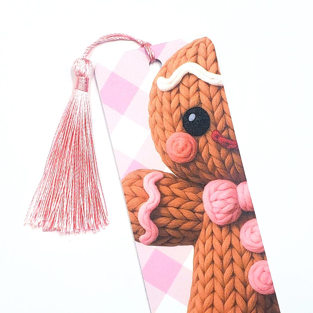 Gingerbread Man Bookmark – Pink Christmas Gift, Cozy Winter Reading ...