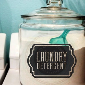 Laundry Detergent Decal, Laundry Room Soap Powder Container Sticker ...