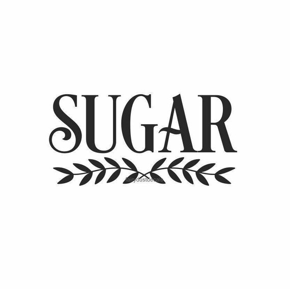 Sugar canister label vinyl decal farmhouse pantry decor | Etsy