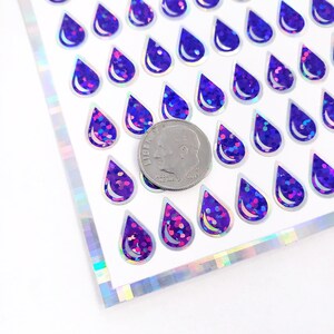 Purple Water Droplet Stickers Set of 136 Sparkly Purple - Etsy