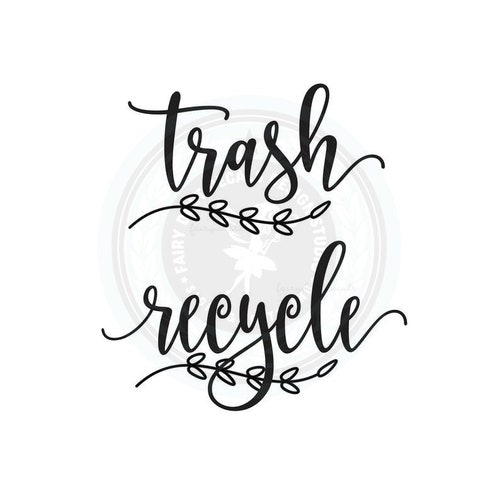 Trash and Recycle Decal Set Garbage Barrel and Recycling - Etsy