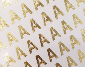 GOLD FOIL Initial Stickers Clear Gloss Gold Monogram Labels - Etsy