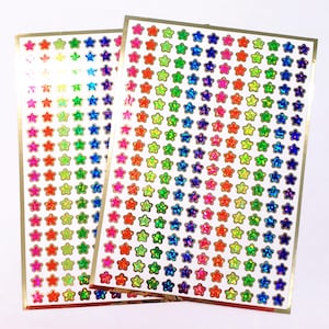 Extra Small Rainbow Star Stickers, Set of 216 Sparkly Multi Color ...