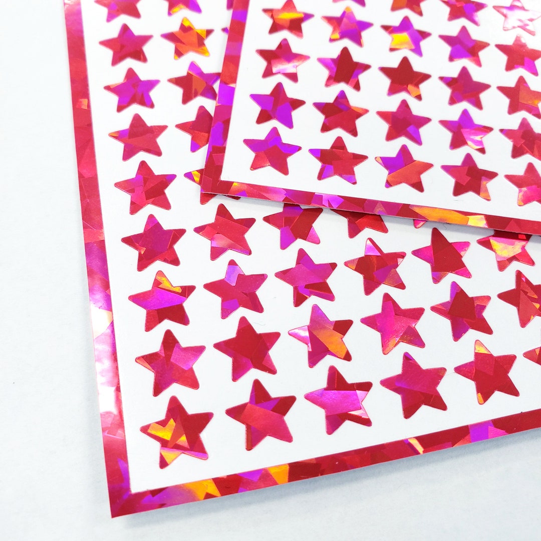 Pink Crystal Stars Sticker Sheet Set of 192 Small Sparkly - Etsy