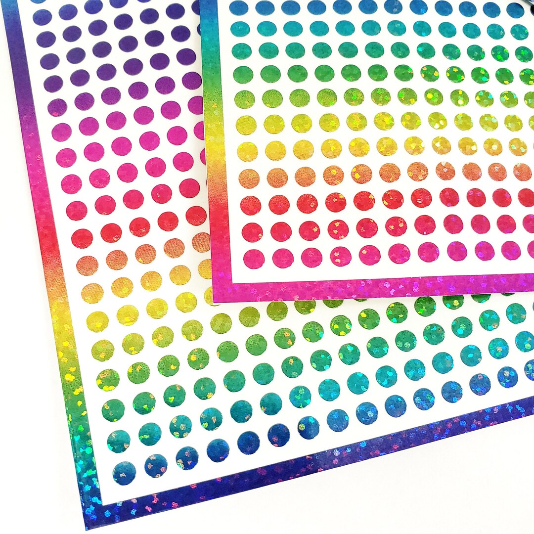 Extra Small Rainbow Dot Stickers, Set of 750 Micro Sized Multi Color ...