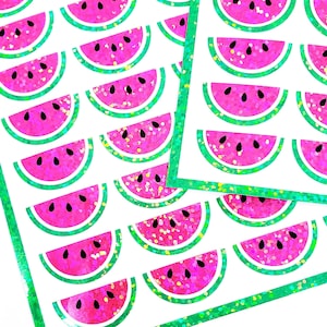 Watermelon Stickers, Set of 48 Sparkly Summer Fruit Vinyl Decals. - Etsy