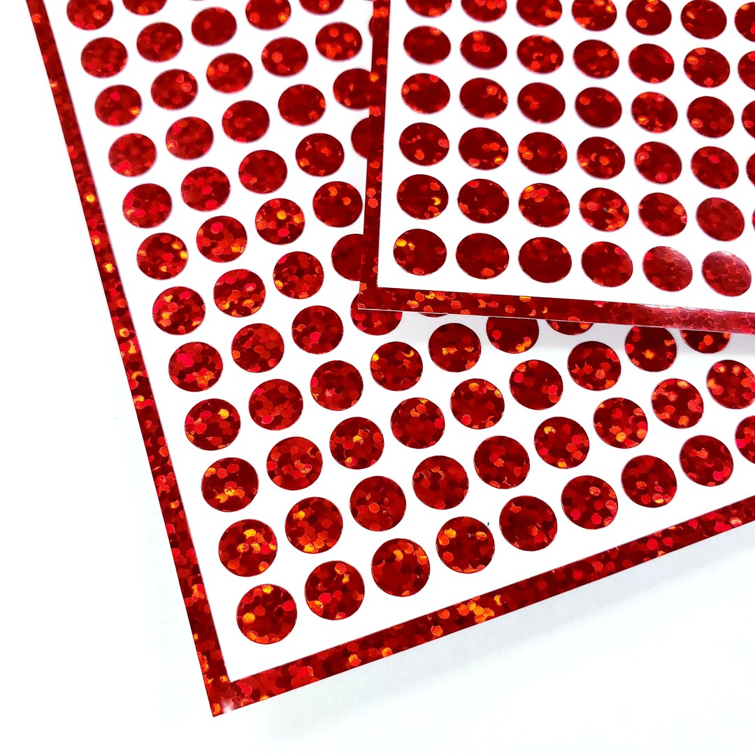 Small Red Dots Sticker Sheet Set Of 368 Red Glitter Dot Stickers For small-red-dots-sticker-sheet-set-of-368-red-glitter-dot-stickers-for