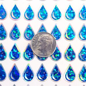 Blue Water Drop Stickers Set of 136 Sparkling Blue Raindrop - Etsy