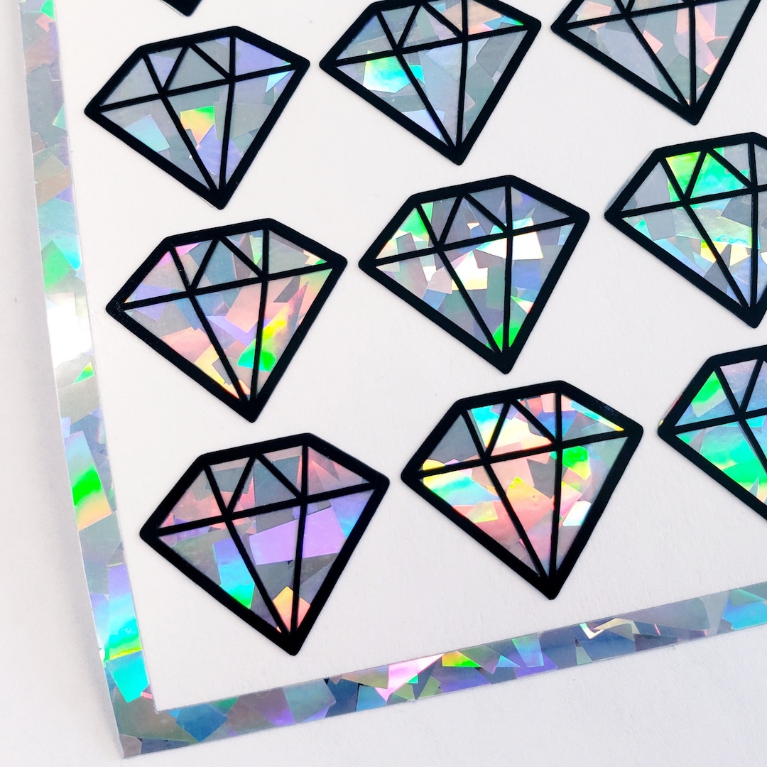 April Birthstone Stickers, Diamond Gemstone Stickers, Set of 40 Small ...