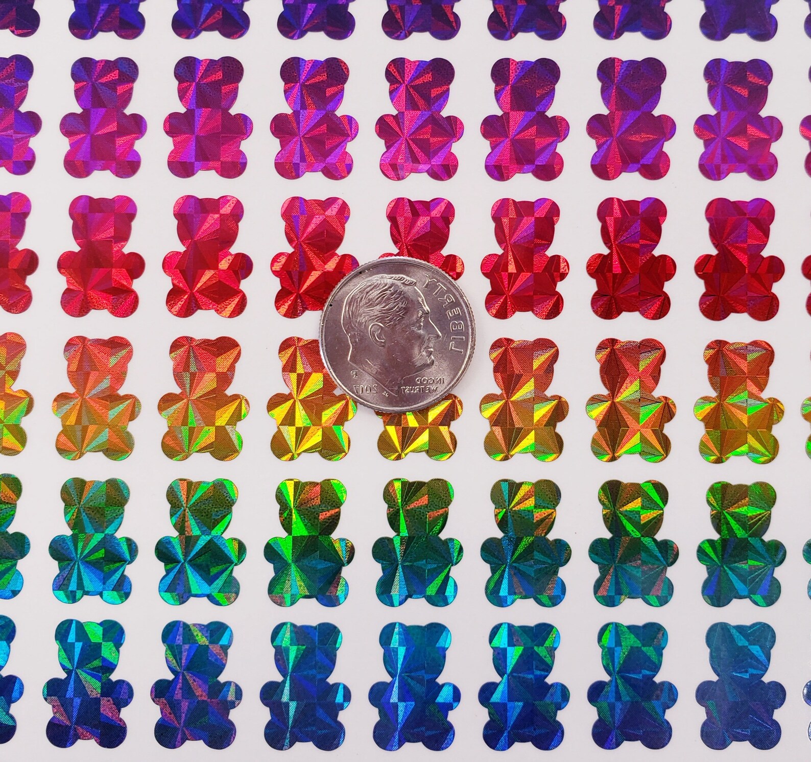 Rainbow Gummy Bears Stickers Set of 100 Cute Bear Shaped - Etsy
