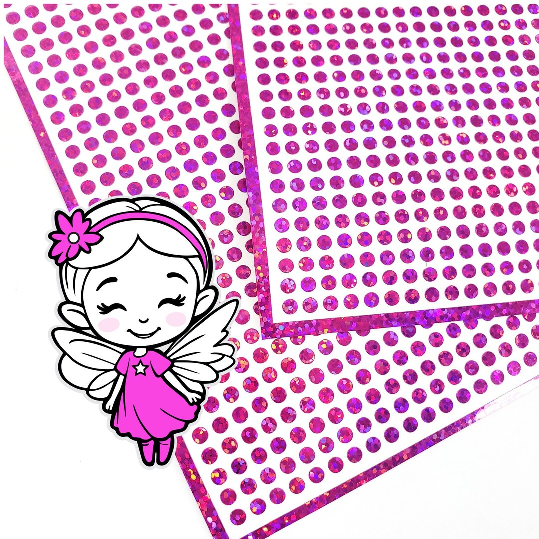Extra Small Hot Pink Dot Stickers, Set of 750 Micro Sized Pink Glitter ...