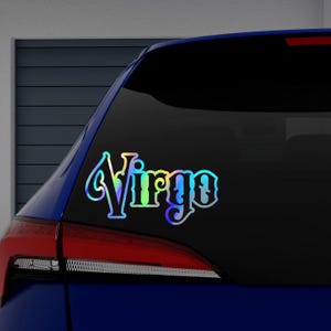 Virgo Sticker, Black and Holographic Silver Vinyl Decal, September ...