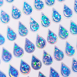 Blue Water Drop Stickers Set of 136 Sparkly Blue Raindrop - Etsy