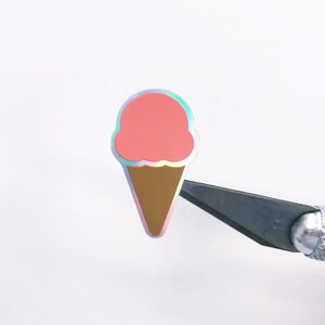 Ice Cream Cones Sticker Sheet, Set of 60 Rainbow Pastel Vinyl Decals ...