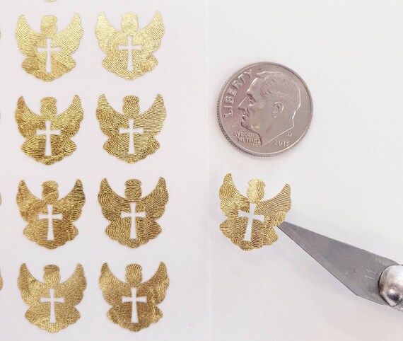 Angel Stickers Gold Metallic Vinyl Decals Small Angel Labels - Etsy