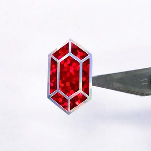 Red Gemstone Stickers, Set of 36 Small Sparkly Ruby Gem Shaped Vinyl ...