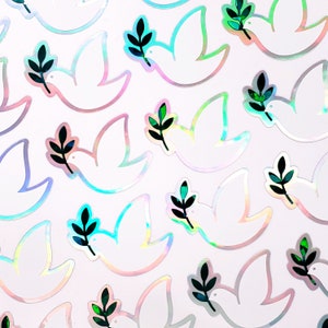Peace Dove Stickers, Set of 28 White and Silver Stickers for ...