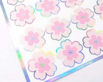 Cherry Blossom Stickers, Sparkly Sakura Flower Stickers for Scrapbooks ...