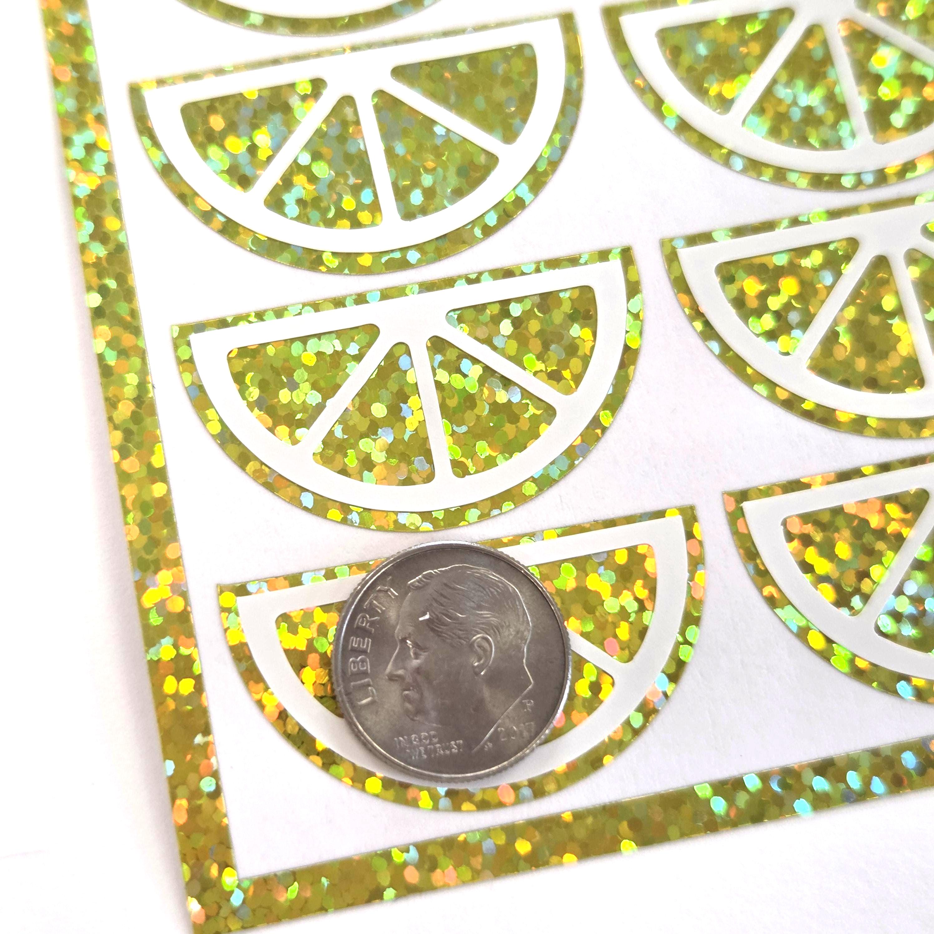 Lemon Stickers, Sheet of 24 Yellow and White Lemon Slice Vinyl Decals ...