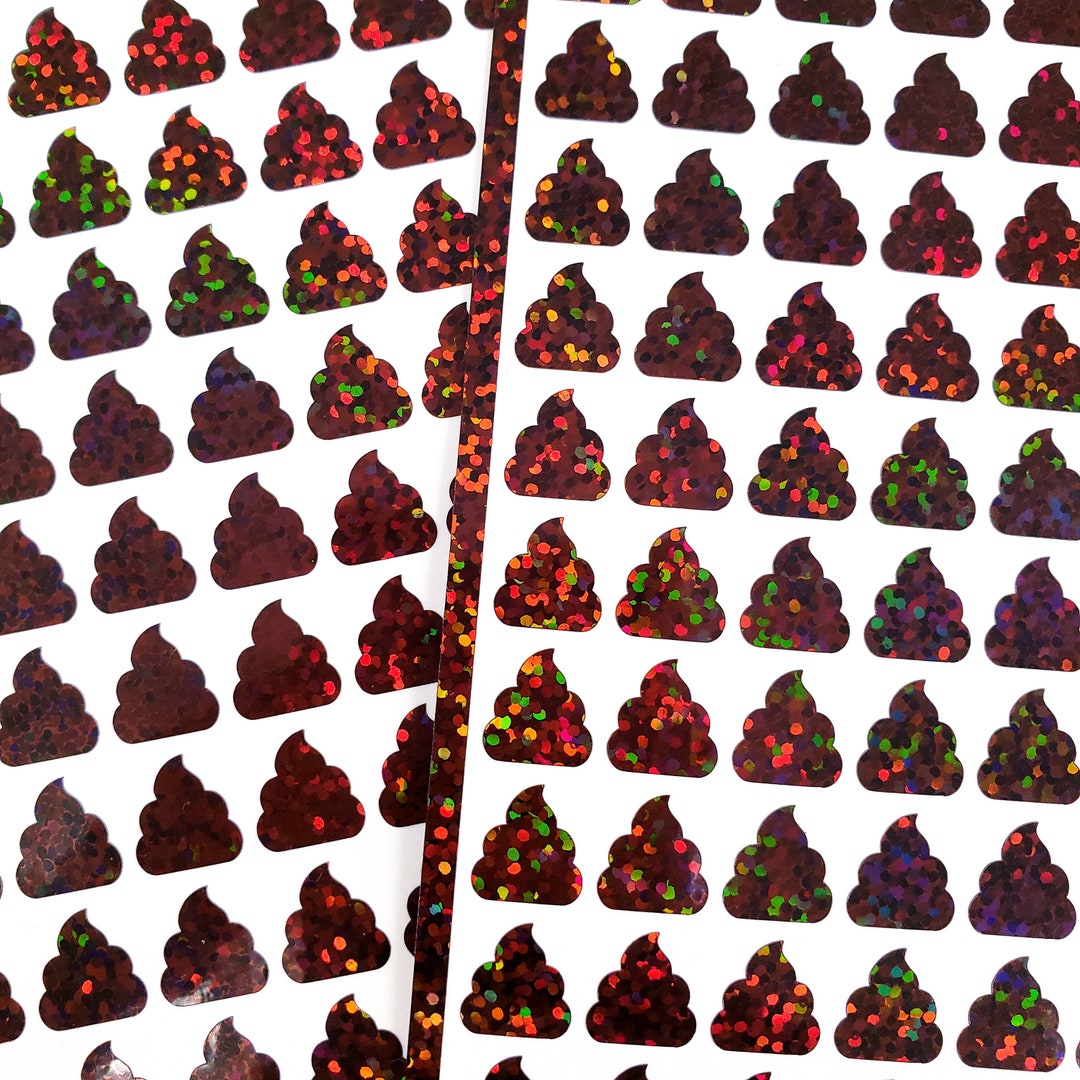 Dog Poop Stickers, Set of 130 Sparkly Brown Vinyl Stickers, Puppy ...