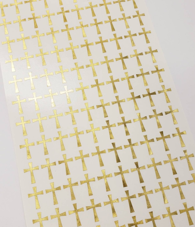 Christian Cross Stickers Gold Metallic Cross Vinyl Decals - Etsy