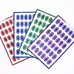 Red Gemstone Stickers, Set of 36 Small Sparkly Ruby Gem Shaped Vinyl ...