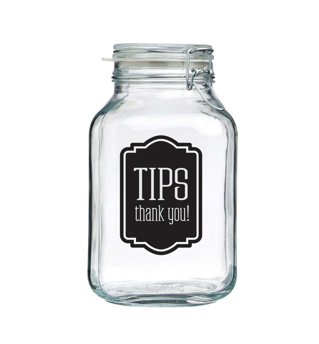 Tip Jar Decal for Waitress, Hair Stylist, Barber, Cocktail Server and ...