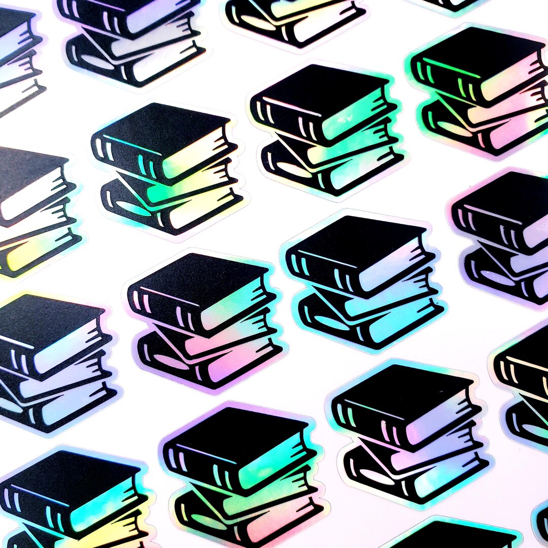 Stack of Books Stickers, Set of 24 Individual Bookish Vinyl Stickers ...
