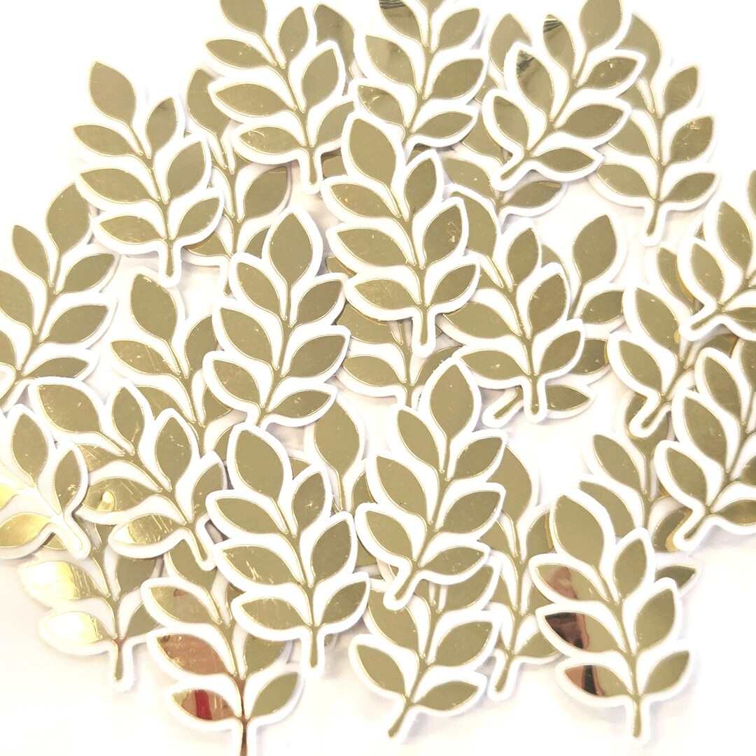 Mini Gold Leaf Branch Sticker Set, Tiny Leaves for Crafts, Envelopes ...