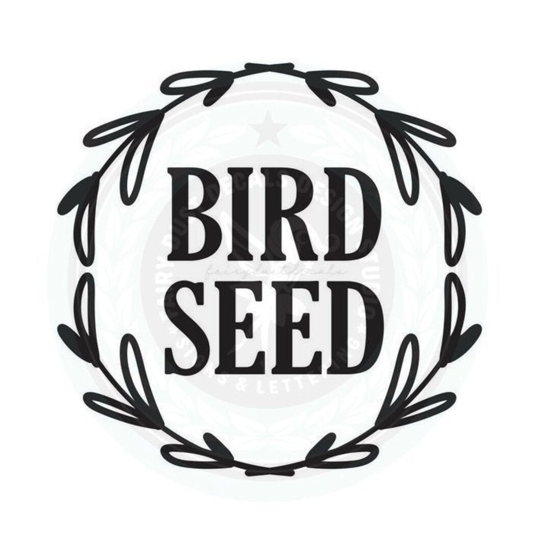 Bird Seed Decal, Computer Cut Vinyl Sticker, Wild Bird Seed Container ...