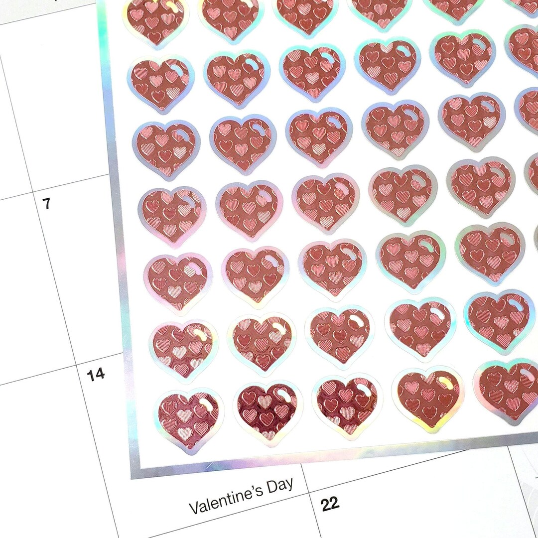 Pink Heart Stickers, Set of 60 Small Heart Decals for Cards, Envelopes ...