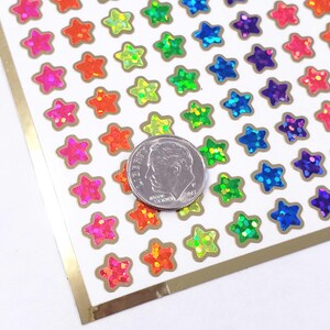 Extra Small Rainbow Star Stickers, Set of 216 Sparkly Multi Color ...