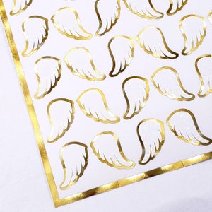 Gold Angel Wing Stickers, Set of 42 White and Gold Wing Stickers for ...