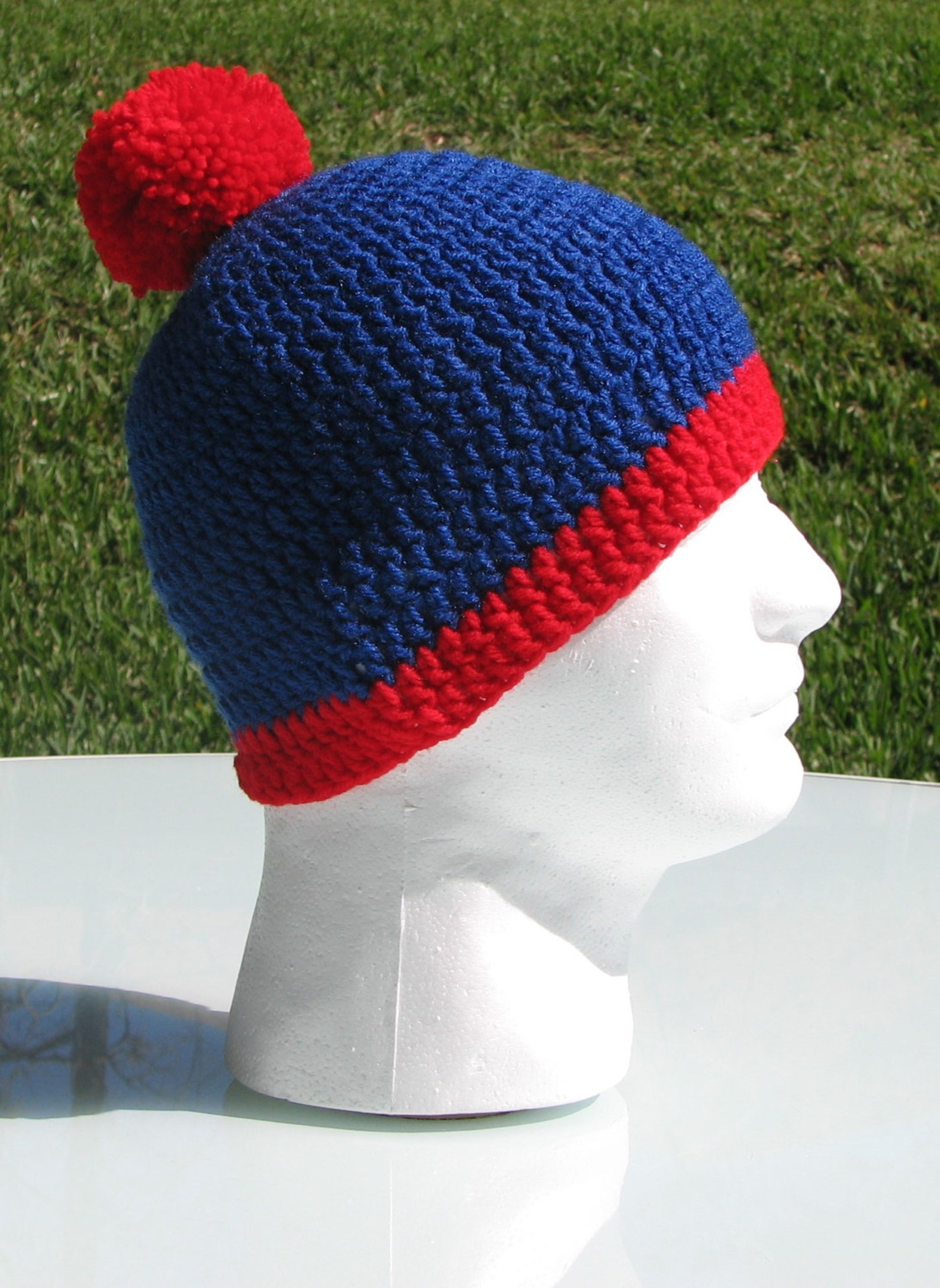 South Park Crochet Stan Marsh Beanie Hat Skull Cap Blue Red - Etsy