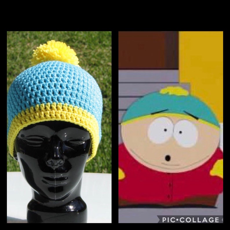 South Park Hat Crochet Eric Cartman Hand Crocheted Beanie Skullcap ...