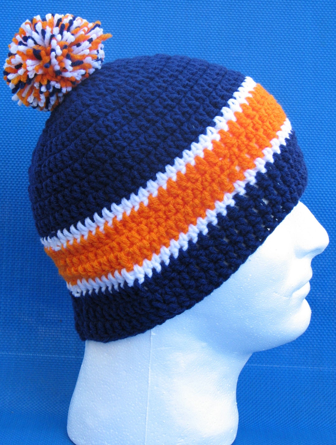 Denver Broncos Crocheted Skull Cap Beanie Game Day Gear - Etsy